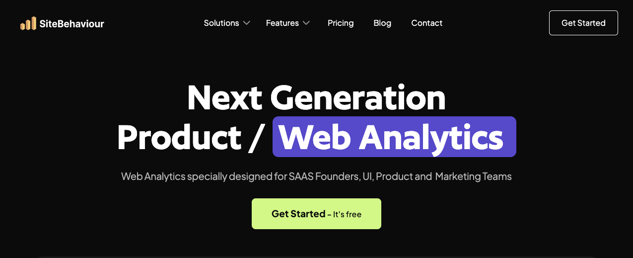 SiteBehaviour: Next Generation Web Analytics